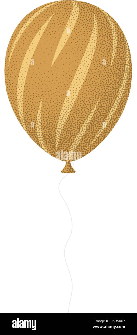Golden balloon retro grain. Cartoon Flat Style vector illustration ...