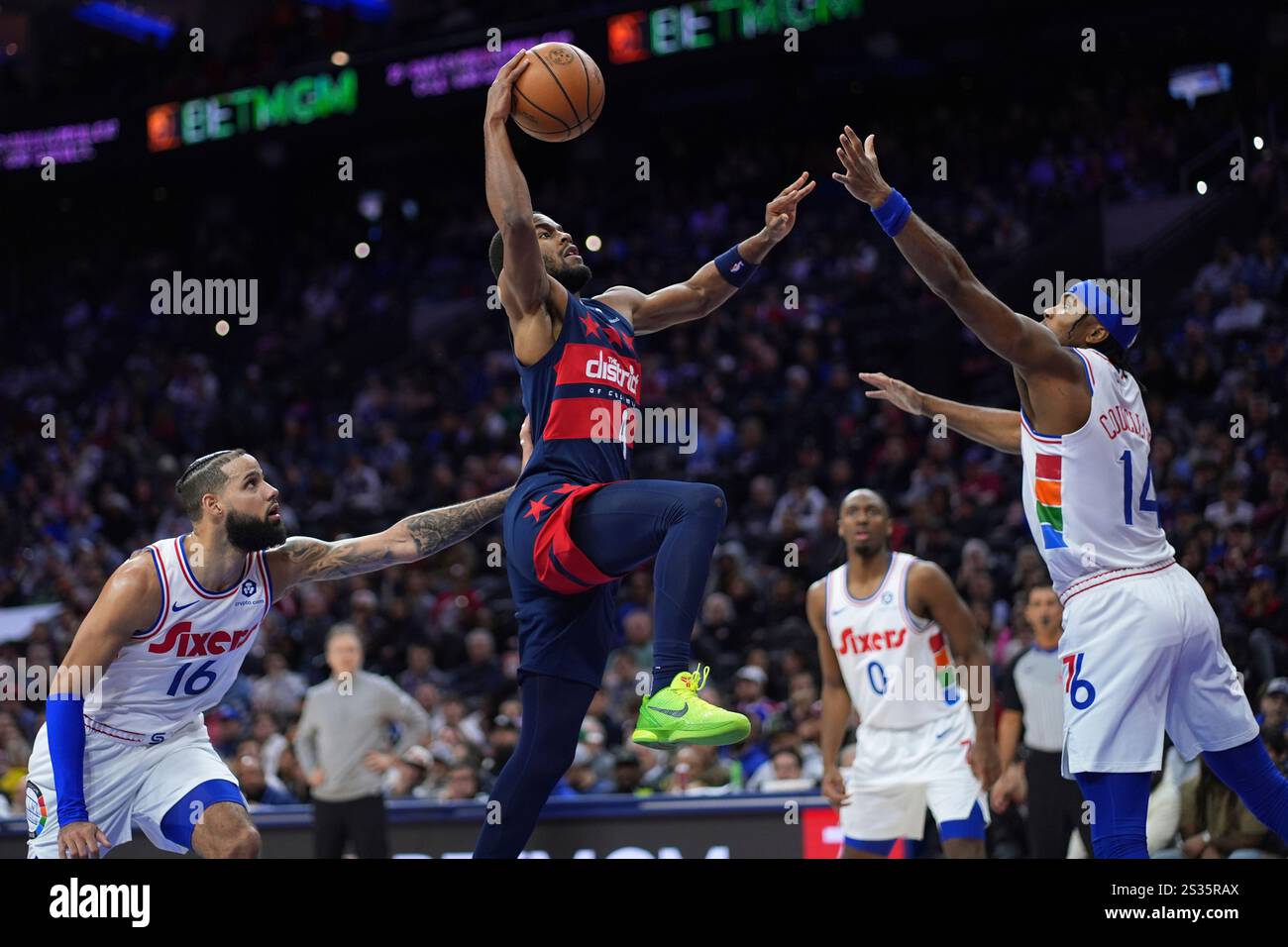 Washington Wizards' Jared Butler (4) goes up for a shot against ...