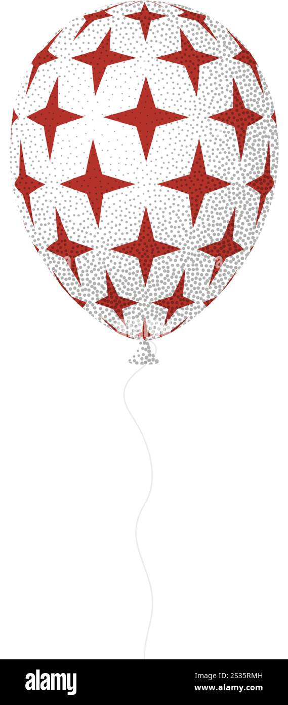 White red balloon retro grain. Cartoon Flat Style vector illustration ...