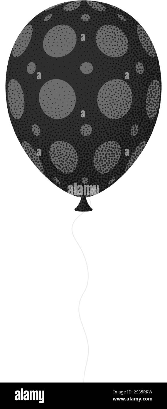 Black grey balloon retro grain. Cartoon Flat Style vector illustration ...