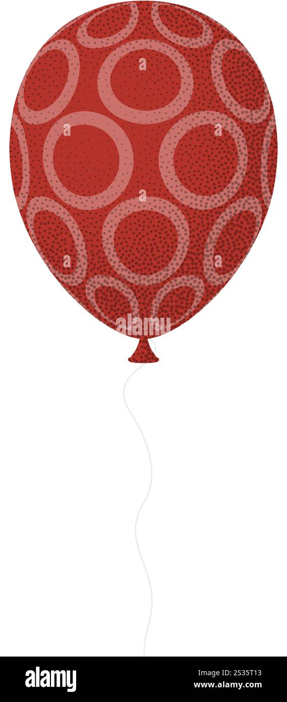 red balloon retro grain. Cartoon Flat Style vector illustration ...