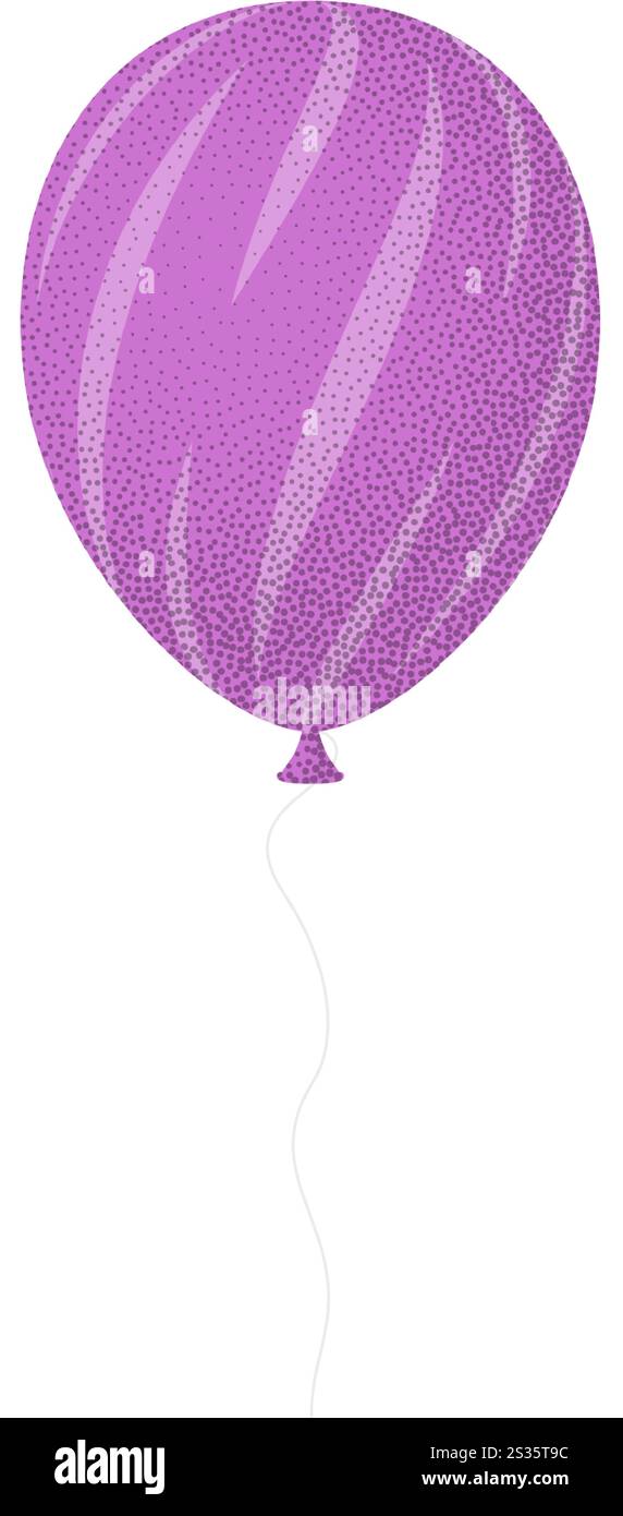 Violet balloon retro grain. Cartoon Flat Style vector illustration ...