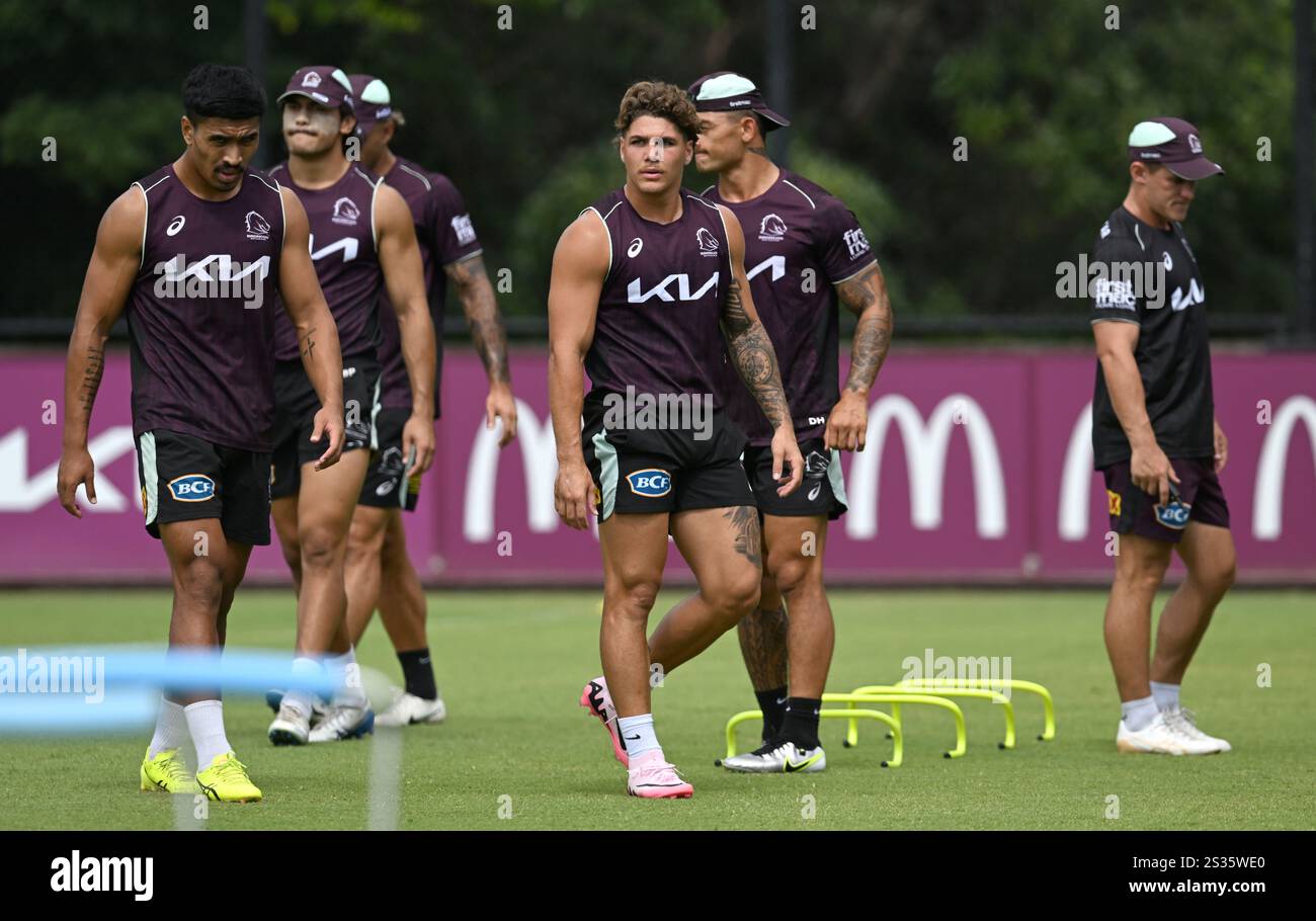 Brisbane, Australia. 09th Jan, 2025. Reece Walsh (centre) is seen ...
