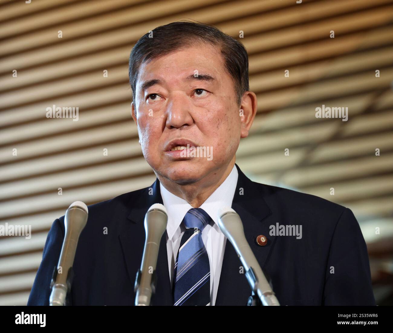 Japanese Prime Minister Shigeru Ishiba speaks to the media at the Prime ...