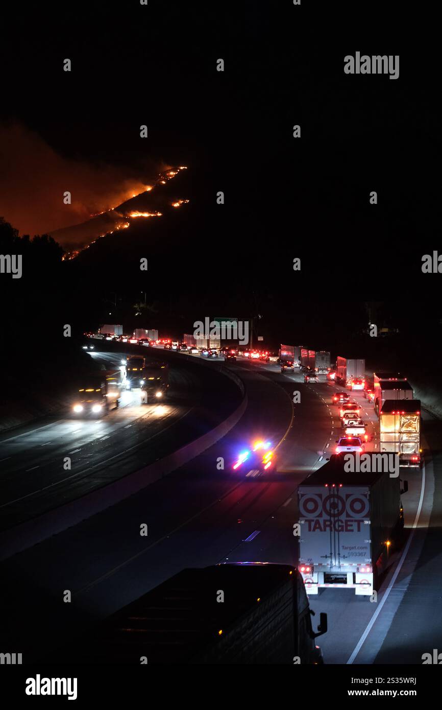 Blocked 210 freeway during the January 2025 Los Angeles area wildfires ...