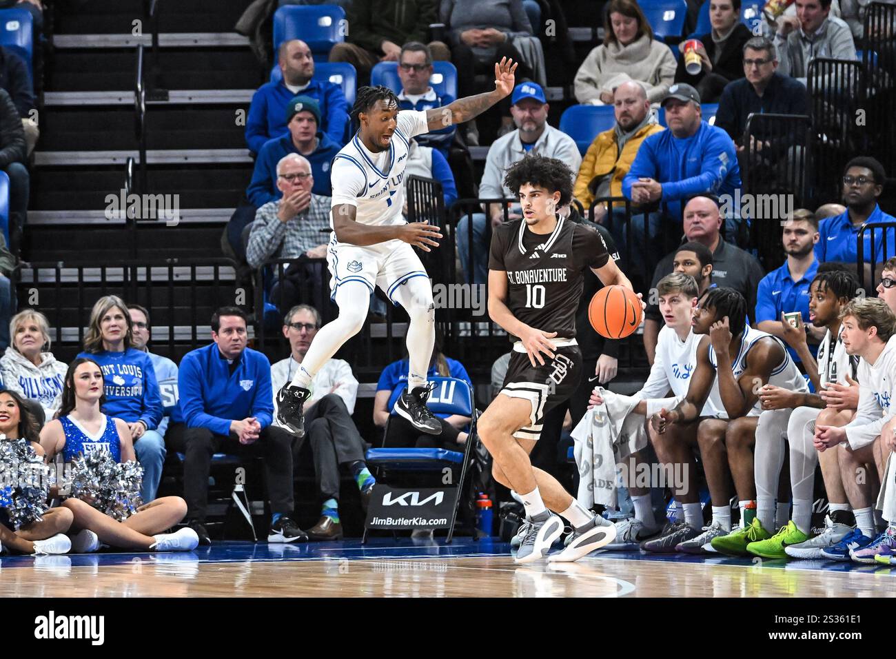 JANUARY 08, 2025: St. Bonaventure Bonnies guard Lajae Jones (10) fakes ...
