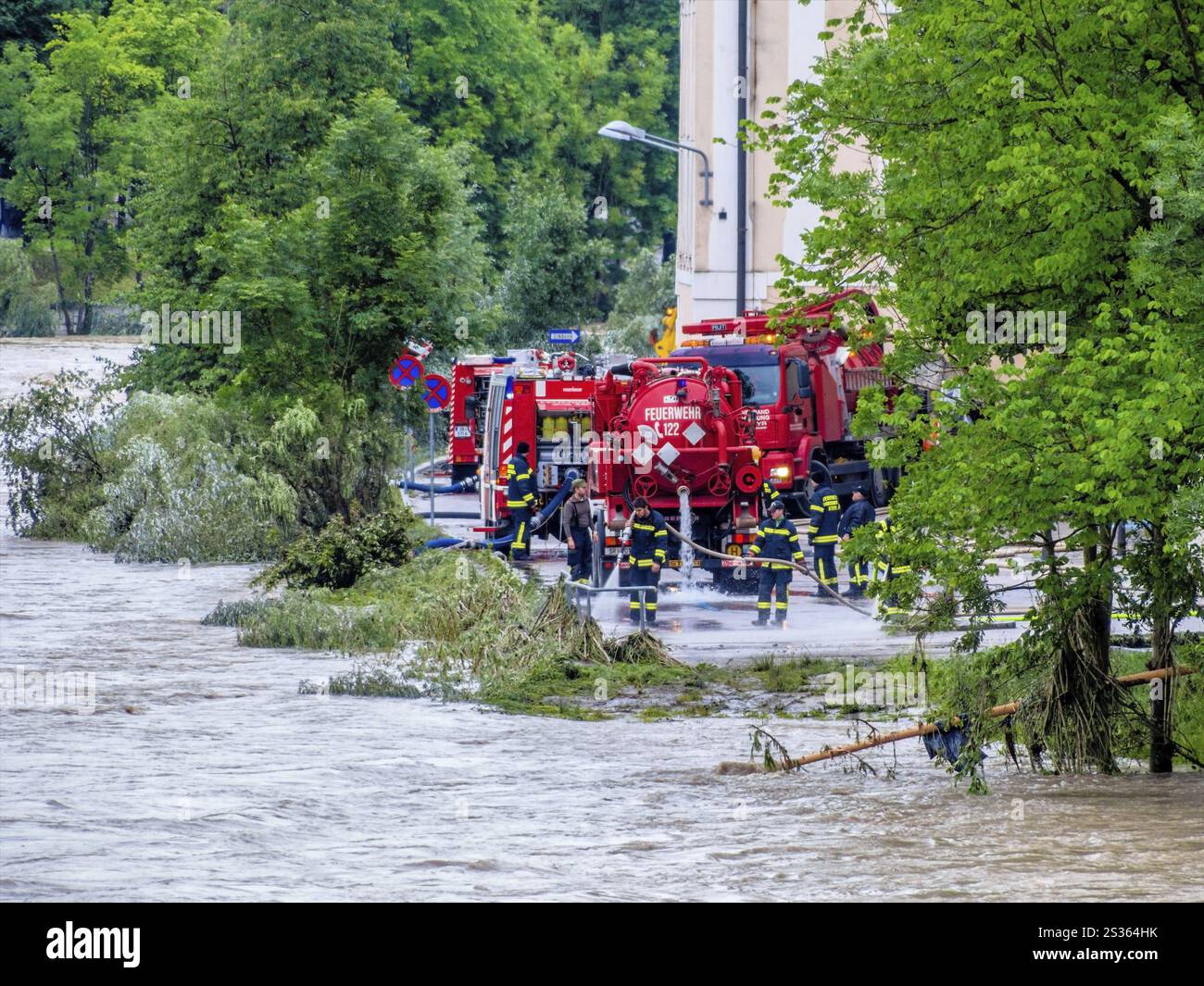 Flood 2013 in Steyr, Austria. Flooding and inundation Stock Photo - Alamy