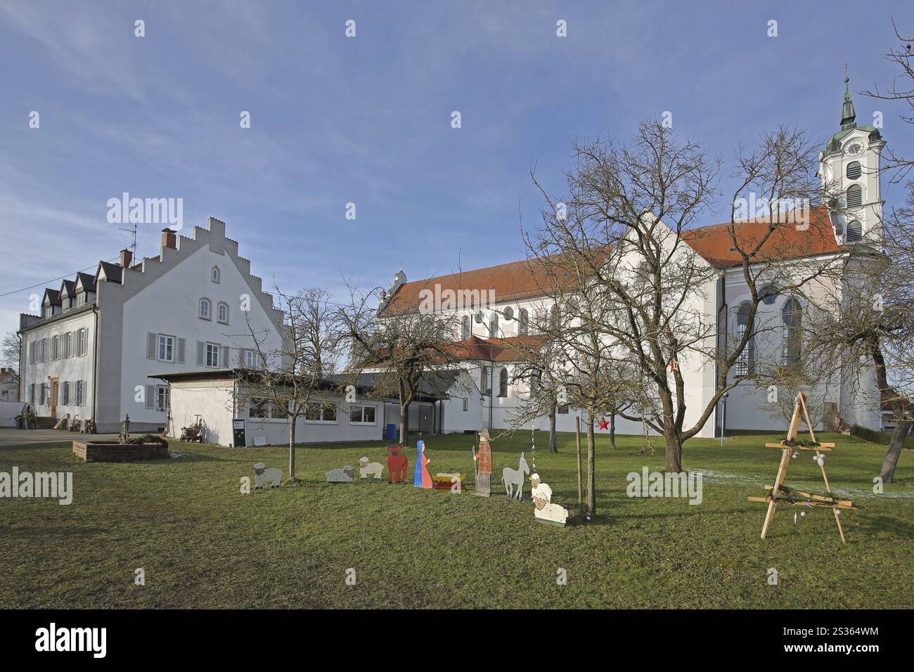 Monastery church of St Peter and Paul with rectory and nativity scene ...