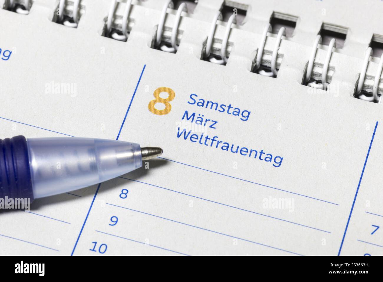 Calendar entry for 8 March with reference to International Women's Day ...