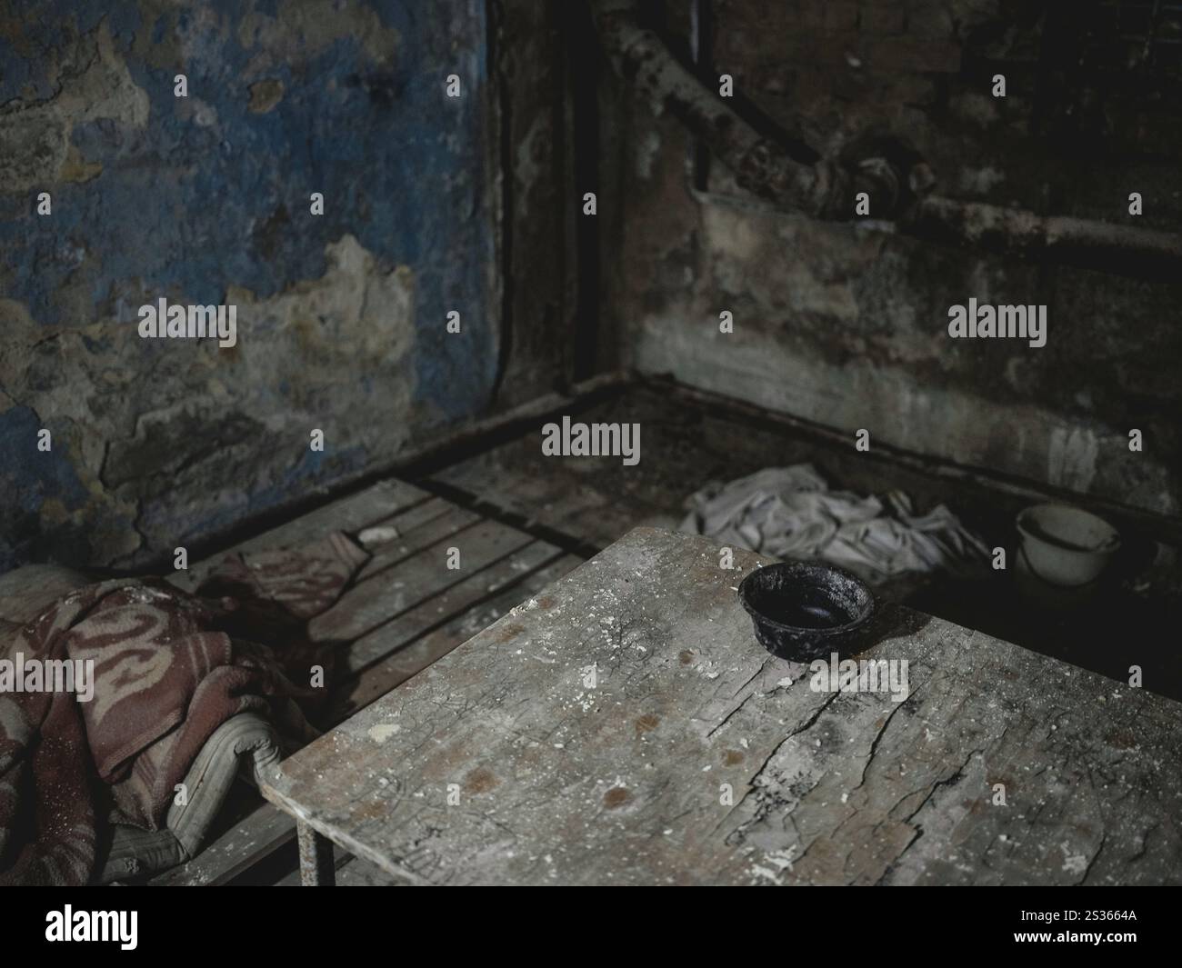 Cell in the town's police station. Under inhumane conditions, Russian ...