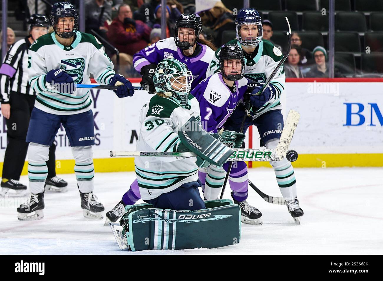 January 8th, 2025: Boston Fleet goalie Emma SÃ¶derberg (30) makes a ...