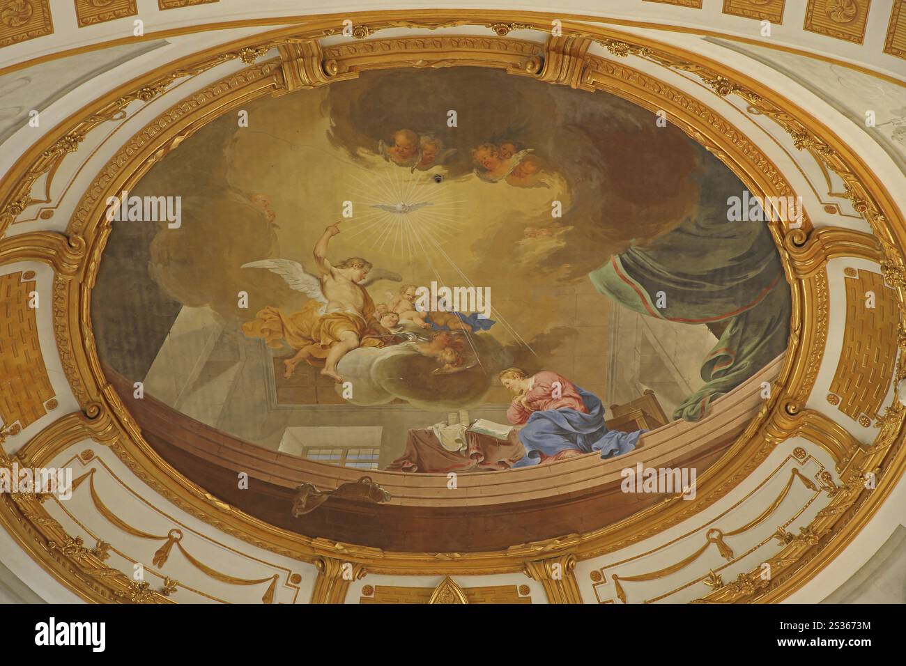 Ceiling fresco Annunciation of the Lord to Mary by Januarius Zick 1783 ...