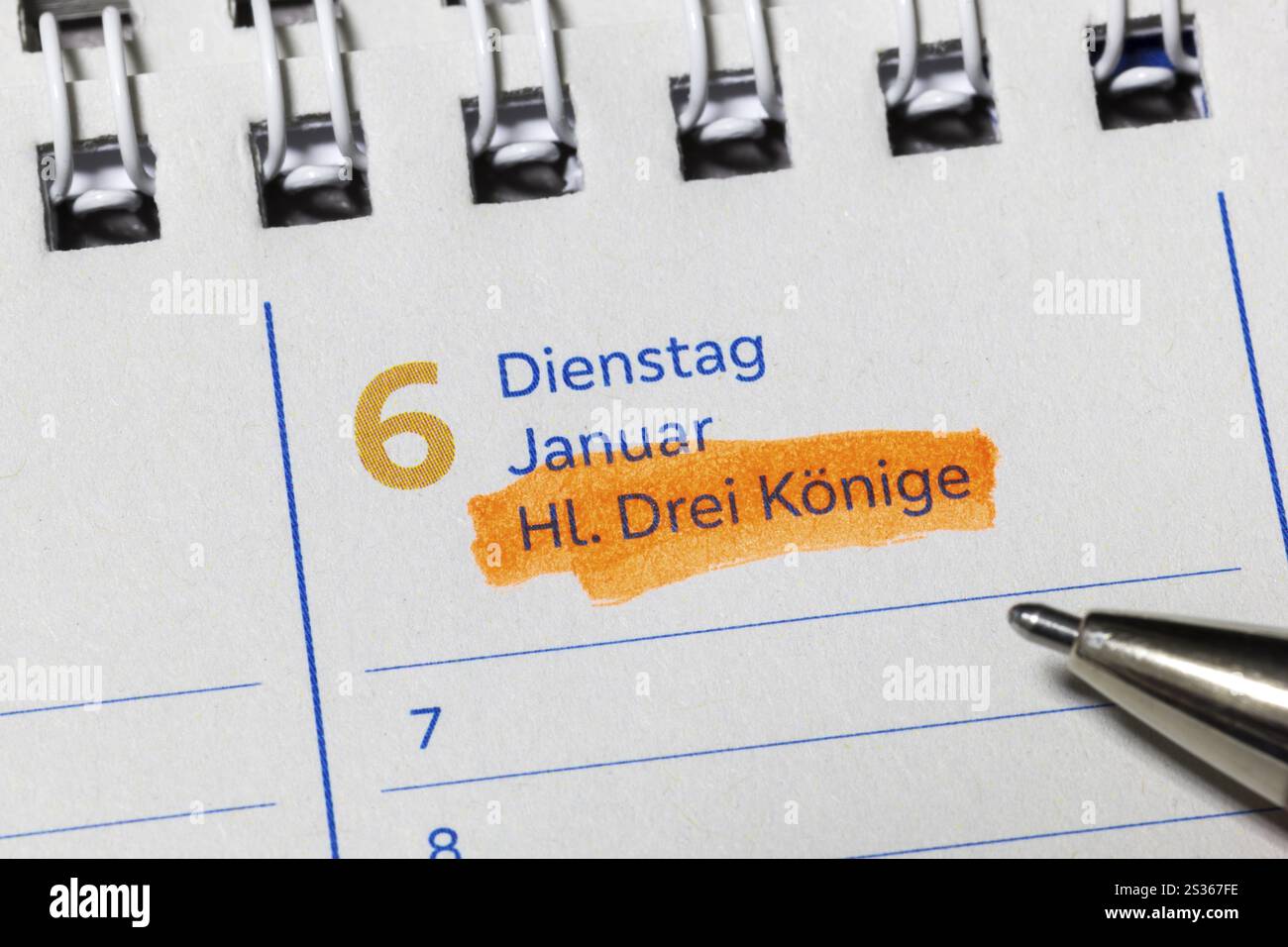 Calendar page with 6 January marked as Three Kings, Appointment ...