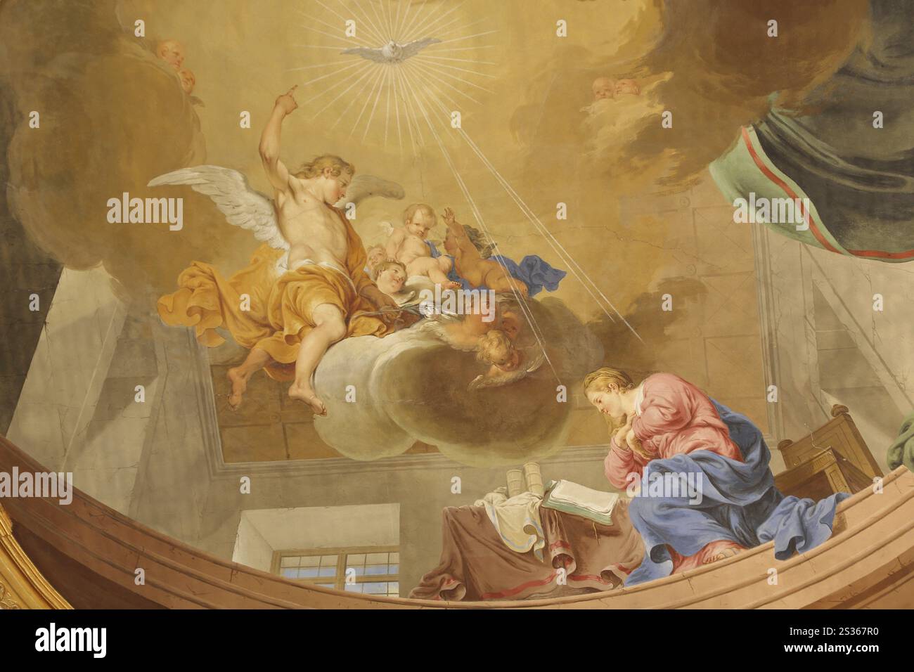 Ceiling fresco Annunciation of the Lord to Mary by Januarius Zick 1783 ...