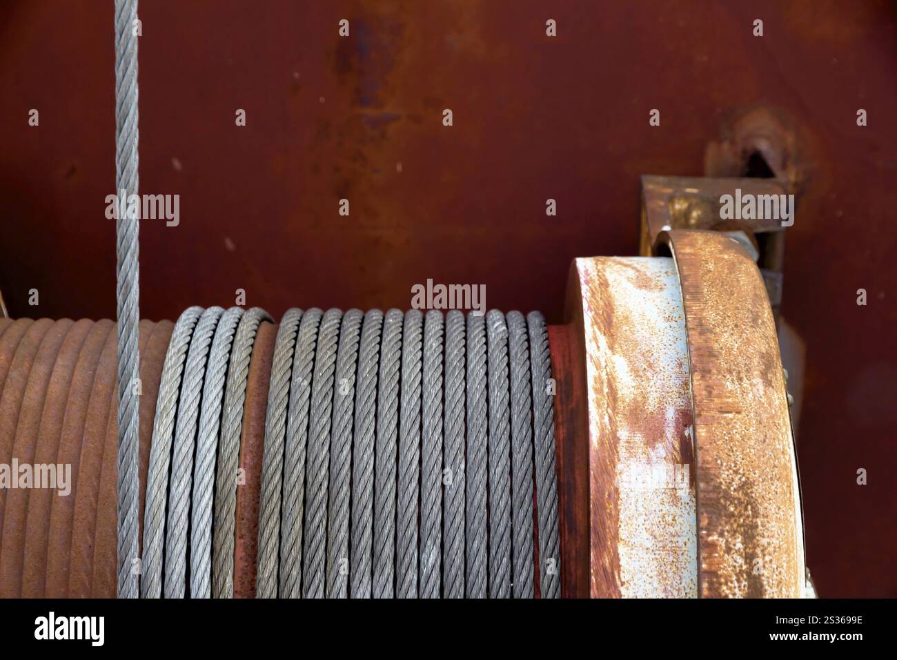 Rusty cable winch, symbol of strength, reliability, help Austria Stock ...
