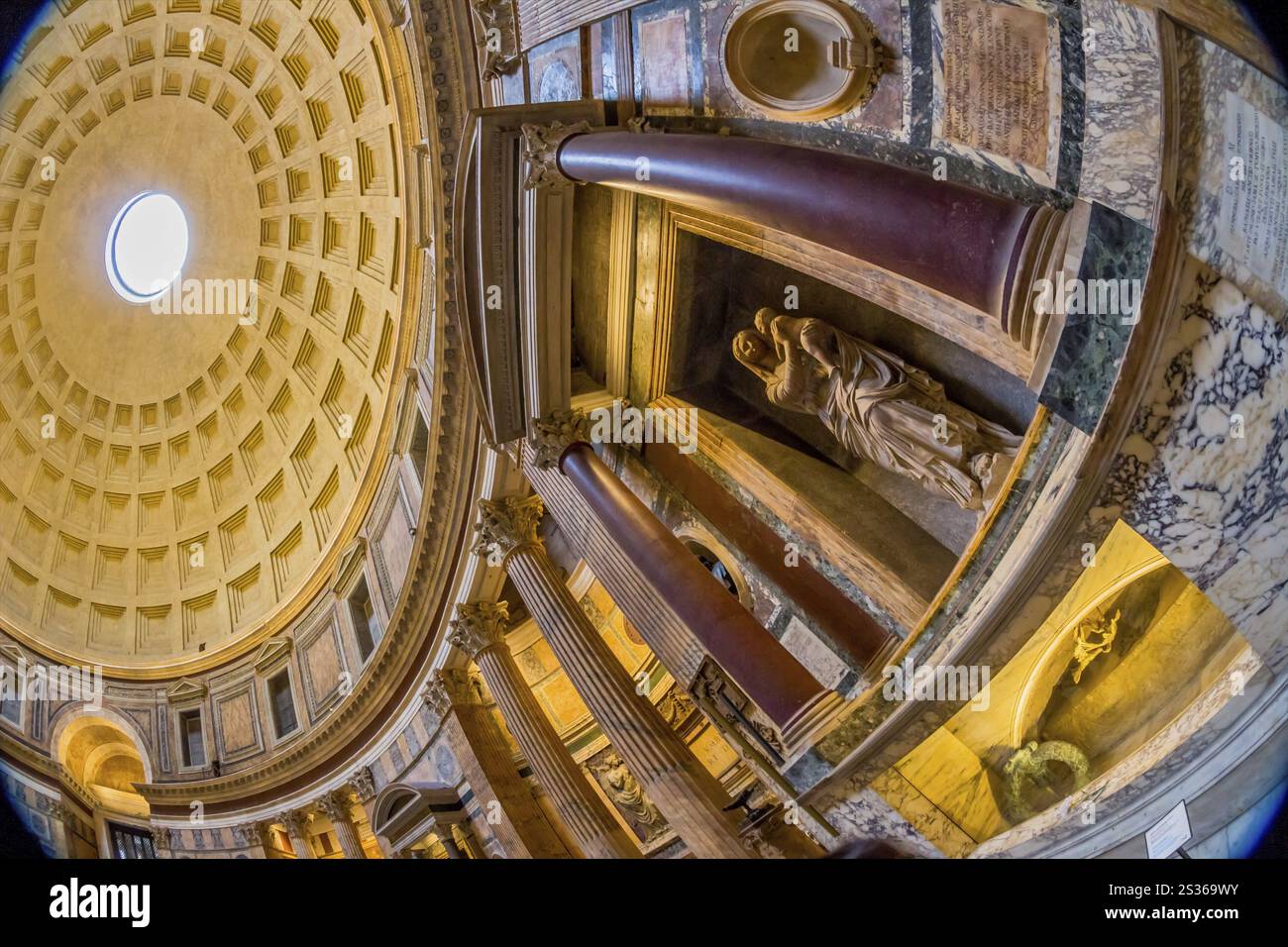 Italy, Rome, Pantheon. Tomb of Raphael and dome Austria, Europe Stock ...