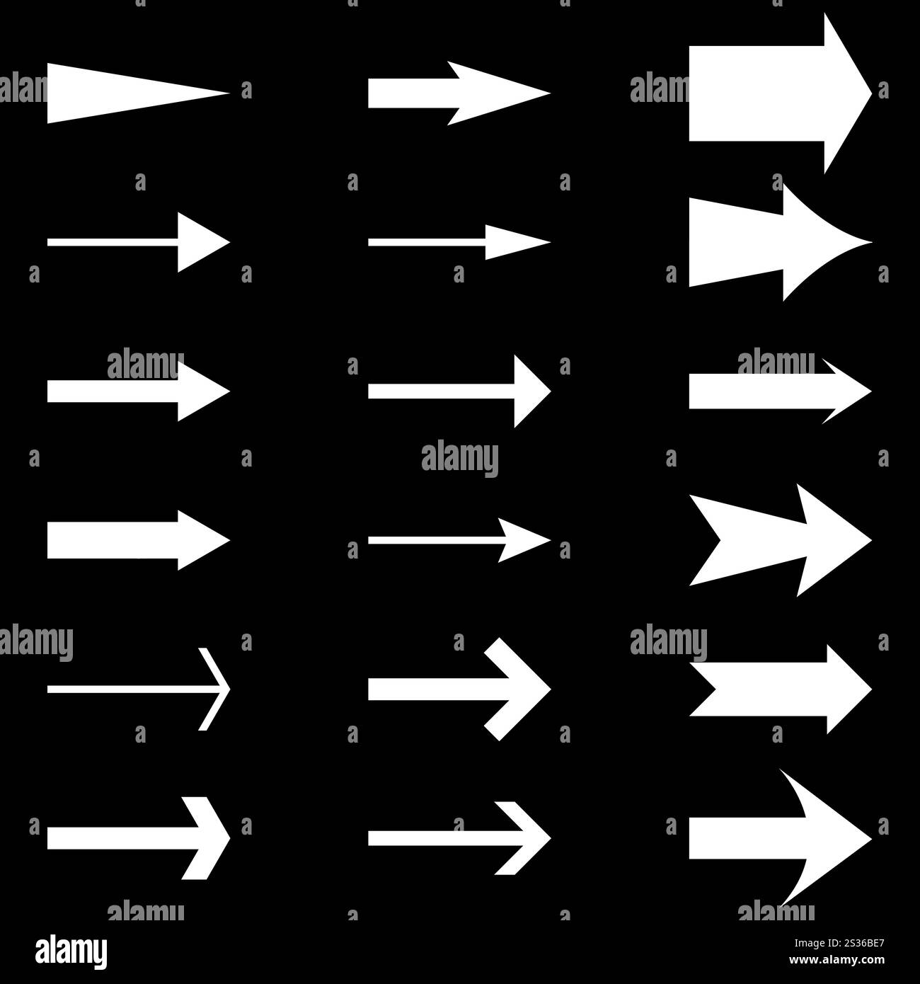 Arrow icon set. Directional black arrows. Minimalist vector symbols. Navigation concept icons ...