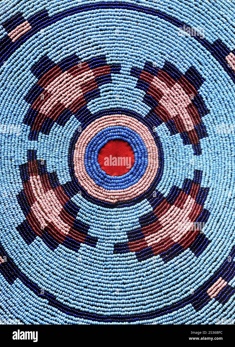Aboriginal beadwork native Indian blue pattern bead art Stock Photo - Alamy