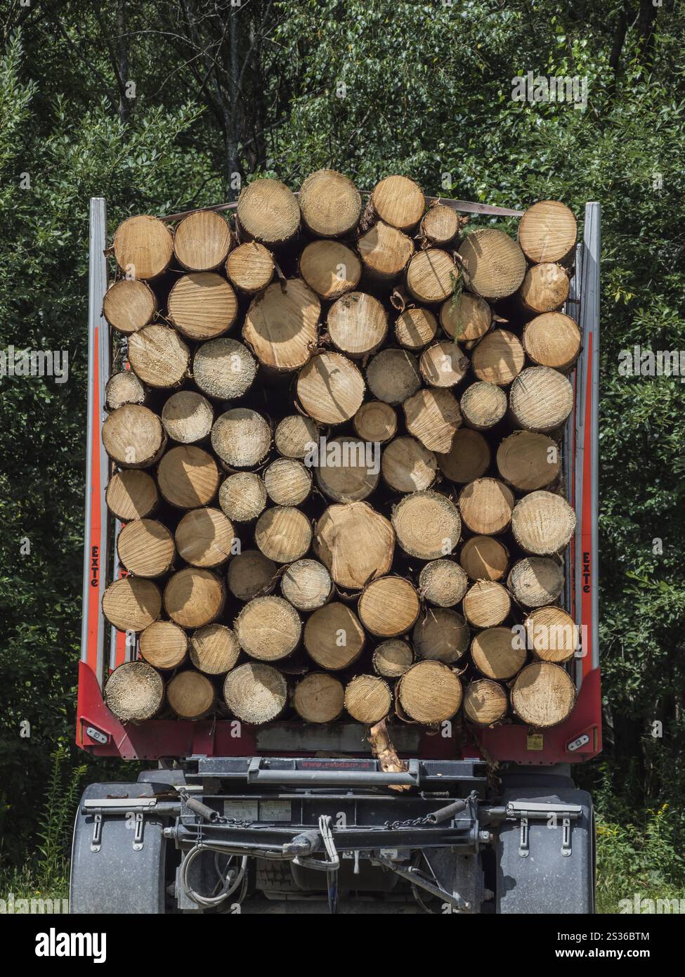 Lorry loaded with wood Stock Photo - Alamy