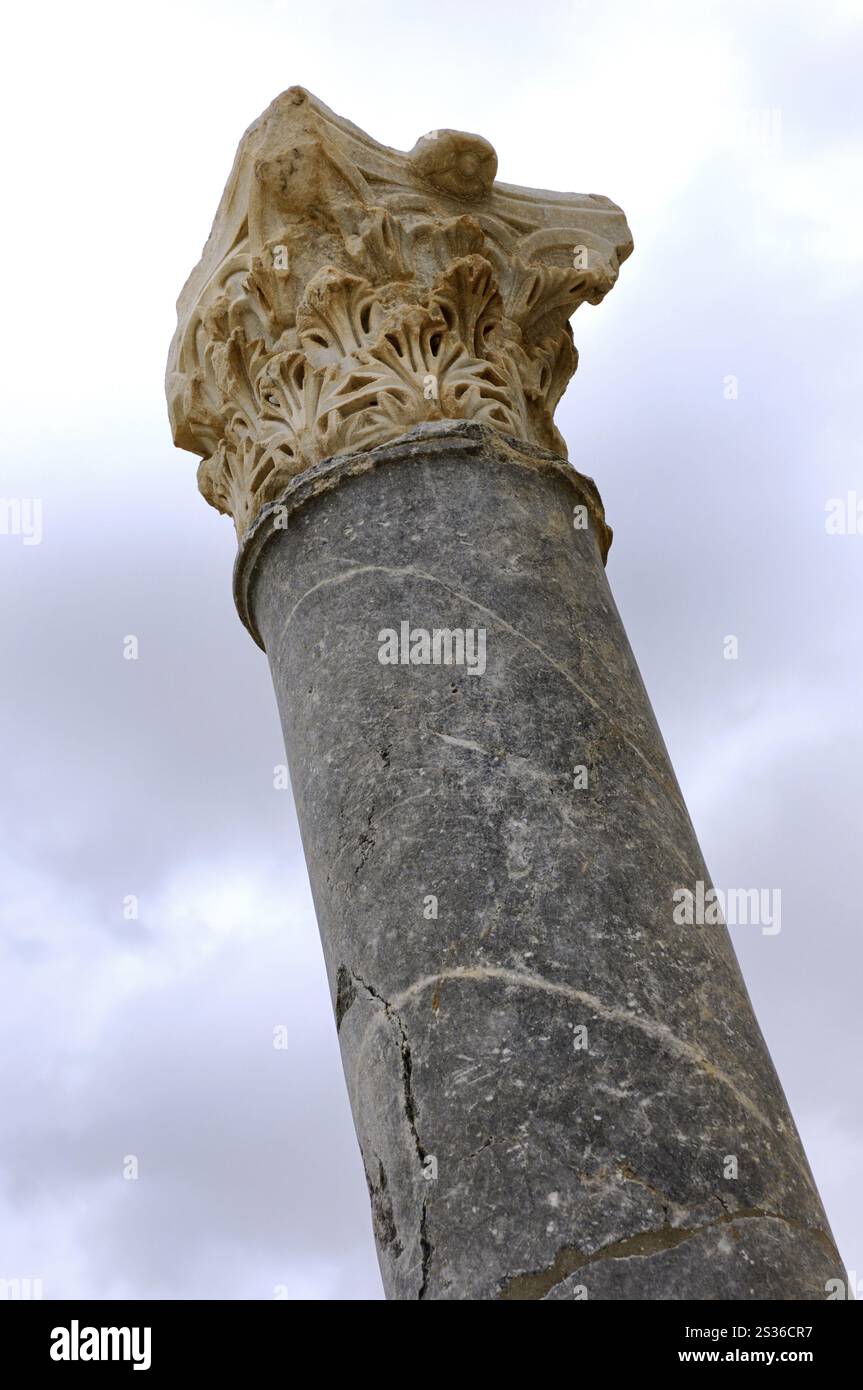 Travel stock photo of an Ancient column with a capital over dramatic ...