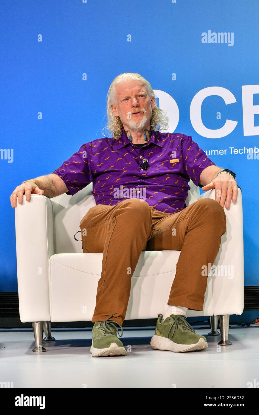 Las Vegas, NV, USA. 8th Jan, 2025. TWITCH CEO, Dan Clancy speaks during ...