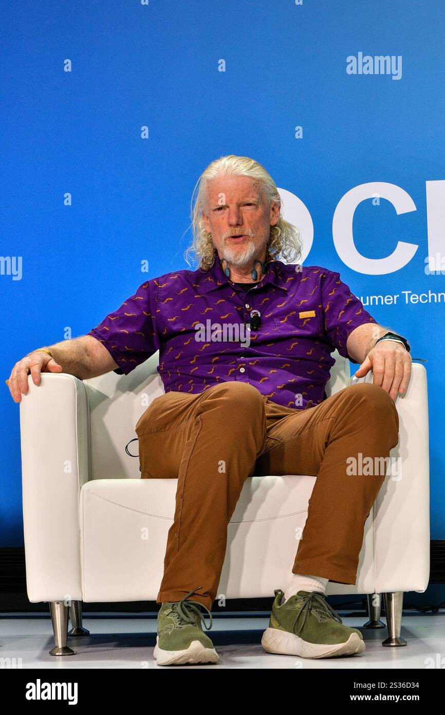 Las Vegas, NV, USA. 8th Jan, 2025. TWITCH CEO, Dan Clancy speaks during ...