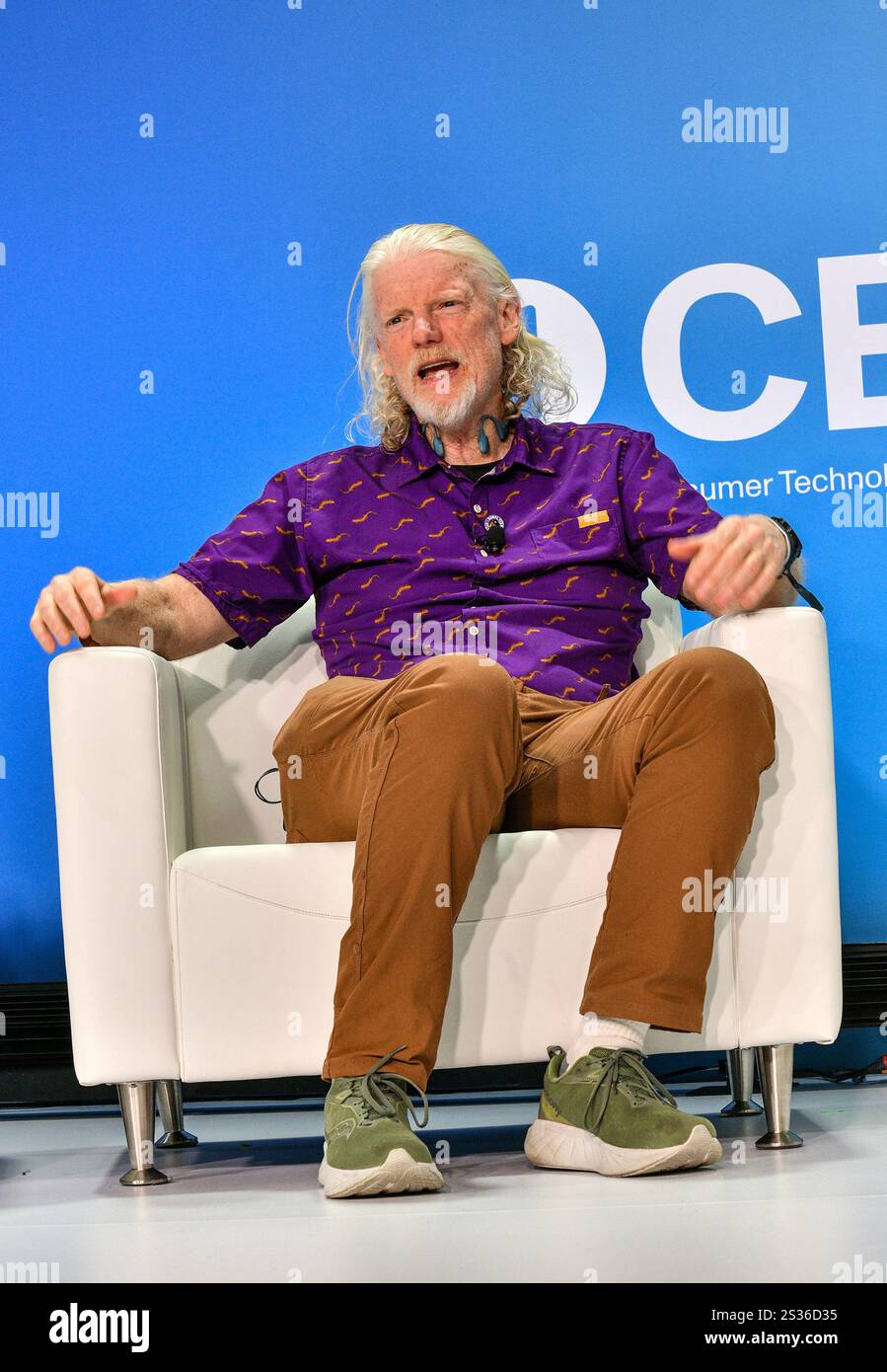 Las Vegas, NV, USA. 8th Jan, 2025. TWITCH CEO, Dan Clancy speaks during ...