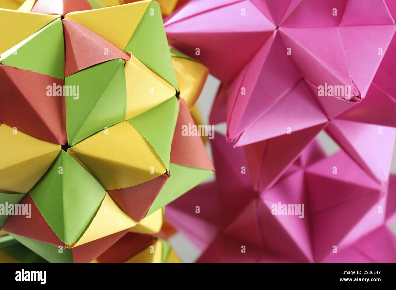 Colorful abstract Origami polyhedron figures Stock Photo - Alamy