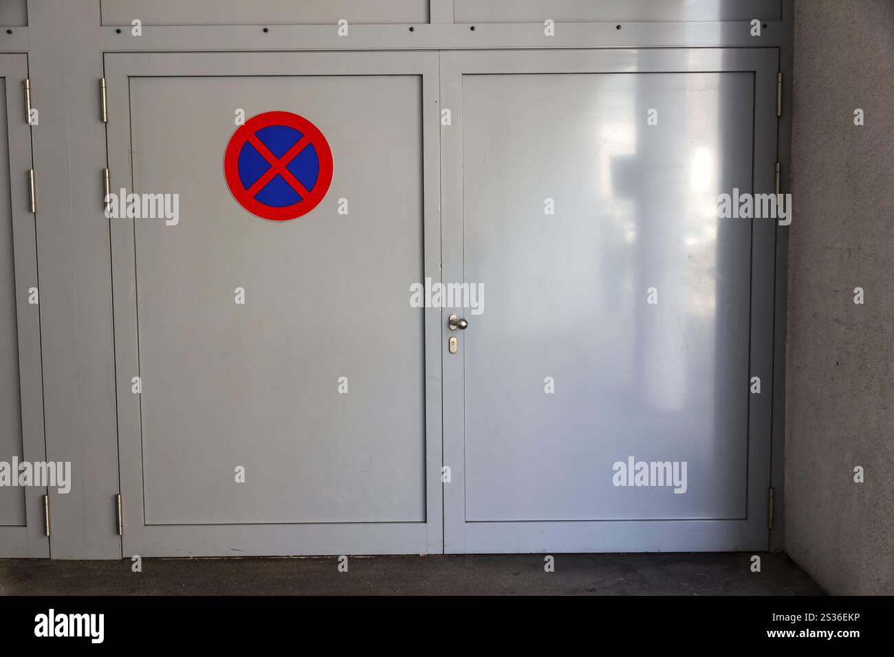 Prohibition sign on a cupboard, symbol of order, bureaucracy Austria ...