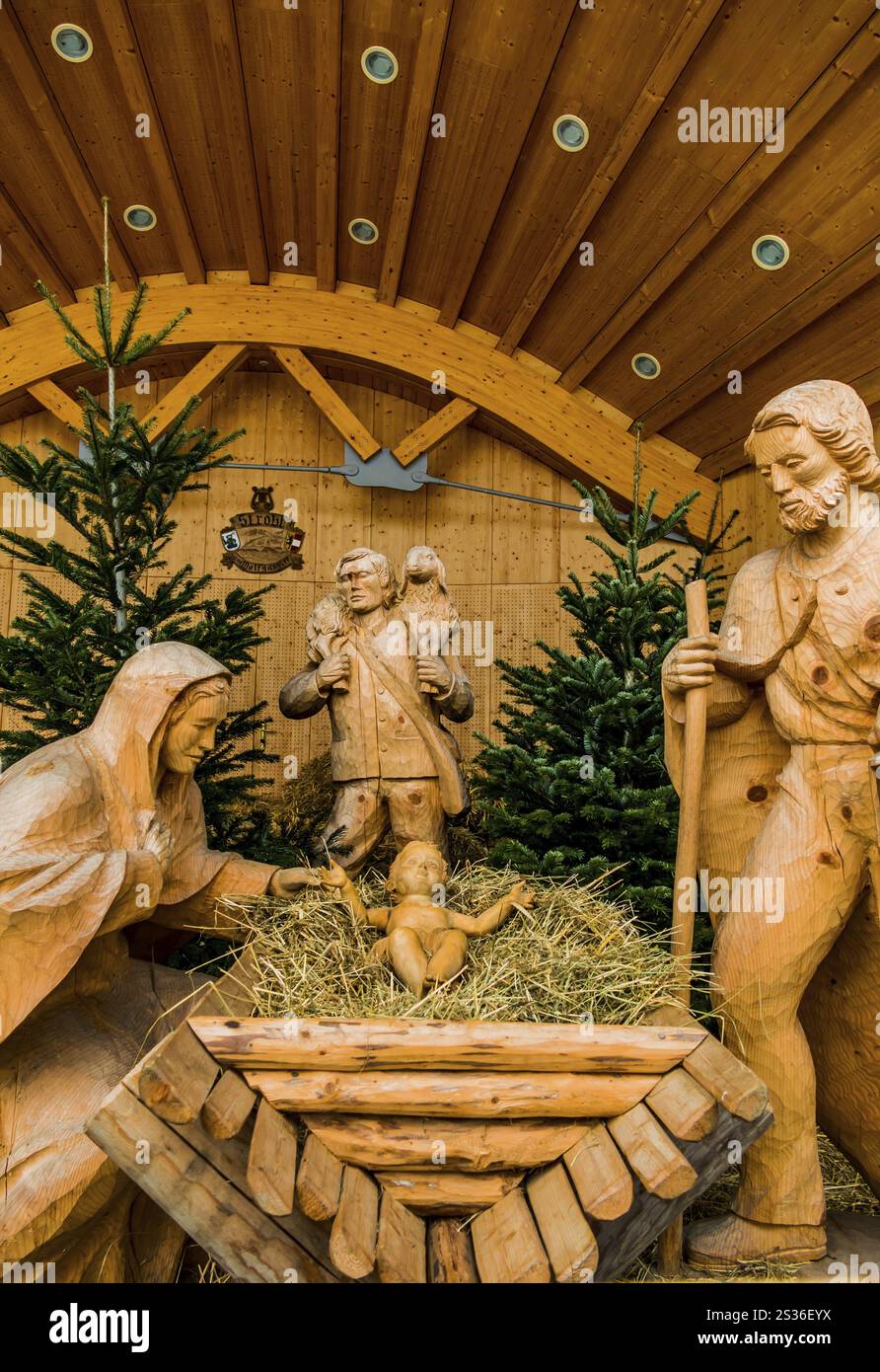 A life-size hand-carved nativity scene scene can be seen in Strobl in ...