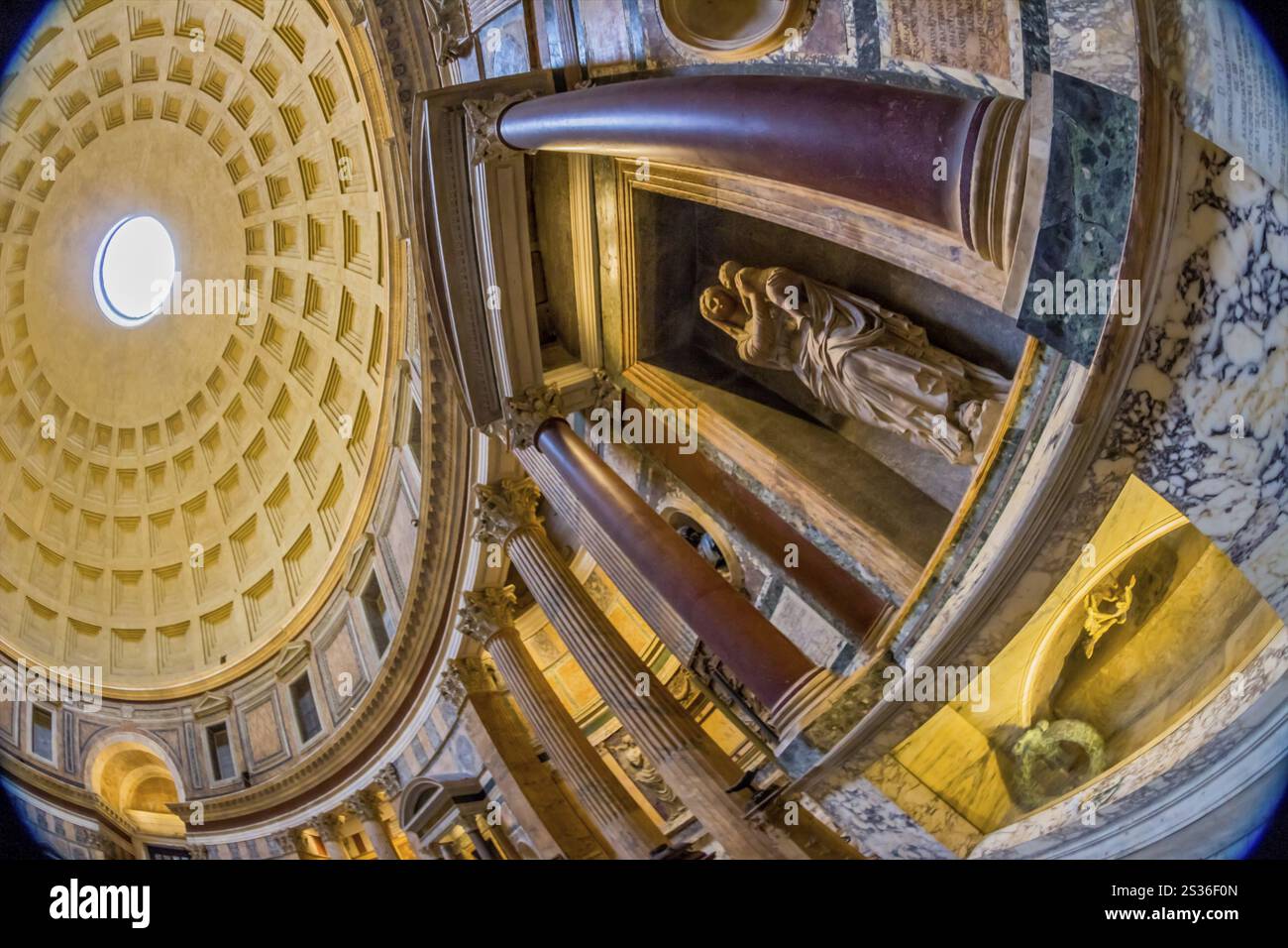 Italy, Rome, Pantheon. Tomb of Raphael and dome Austria, Europe Stock ...