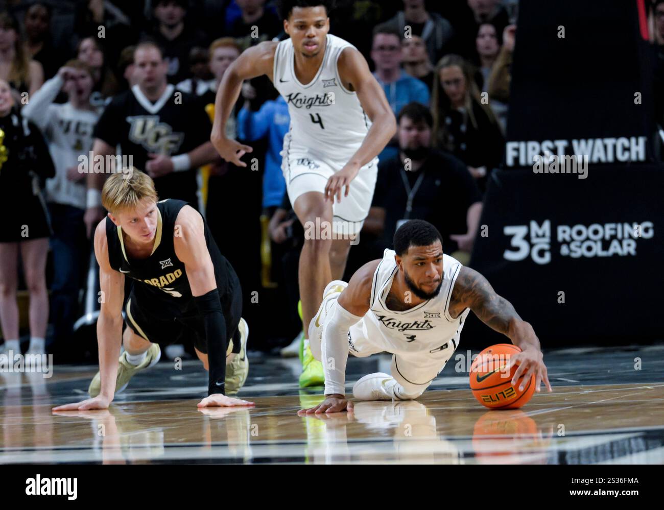 ORLANDO, FL - JANUARY 08: UCF Knights guard Darius Johnson (3) dives ...