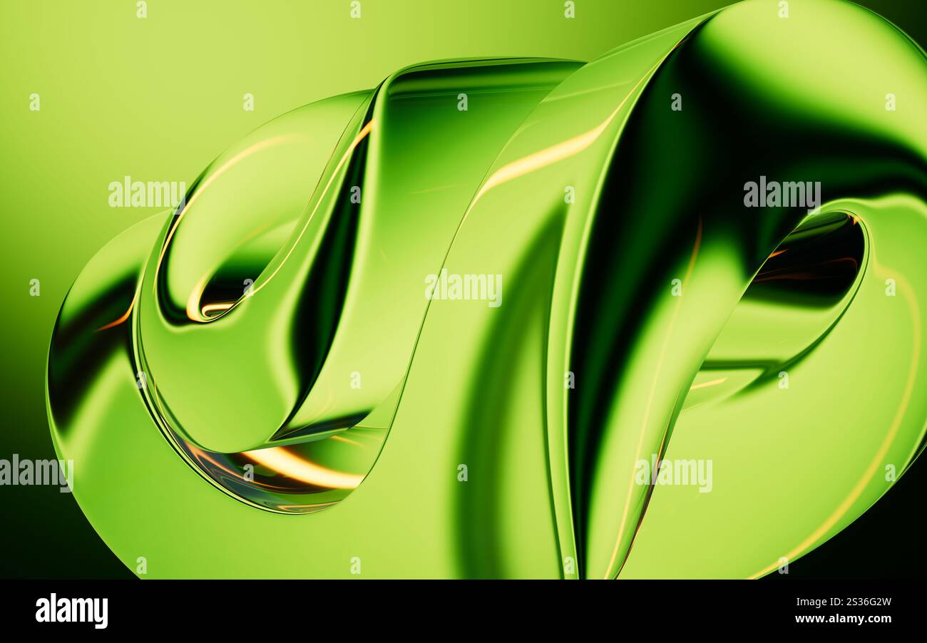 Abstract green gradient glass background with smooth transitions of ...