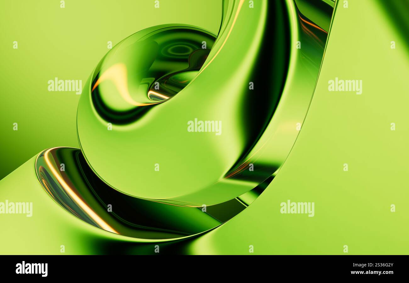 Abstract green gradient glass background with smooth transitions of ...