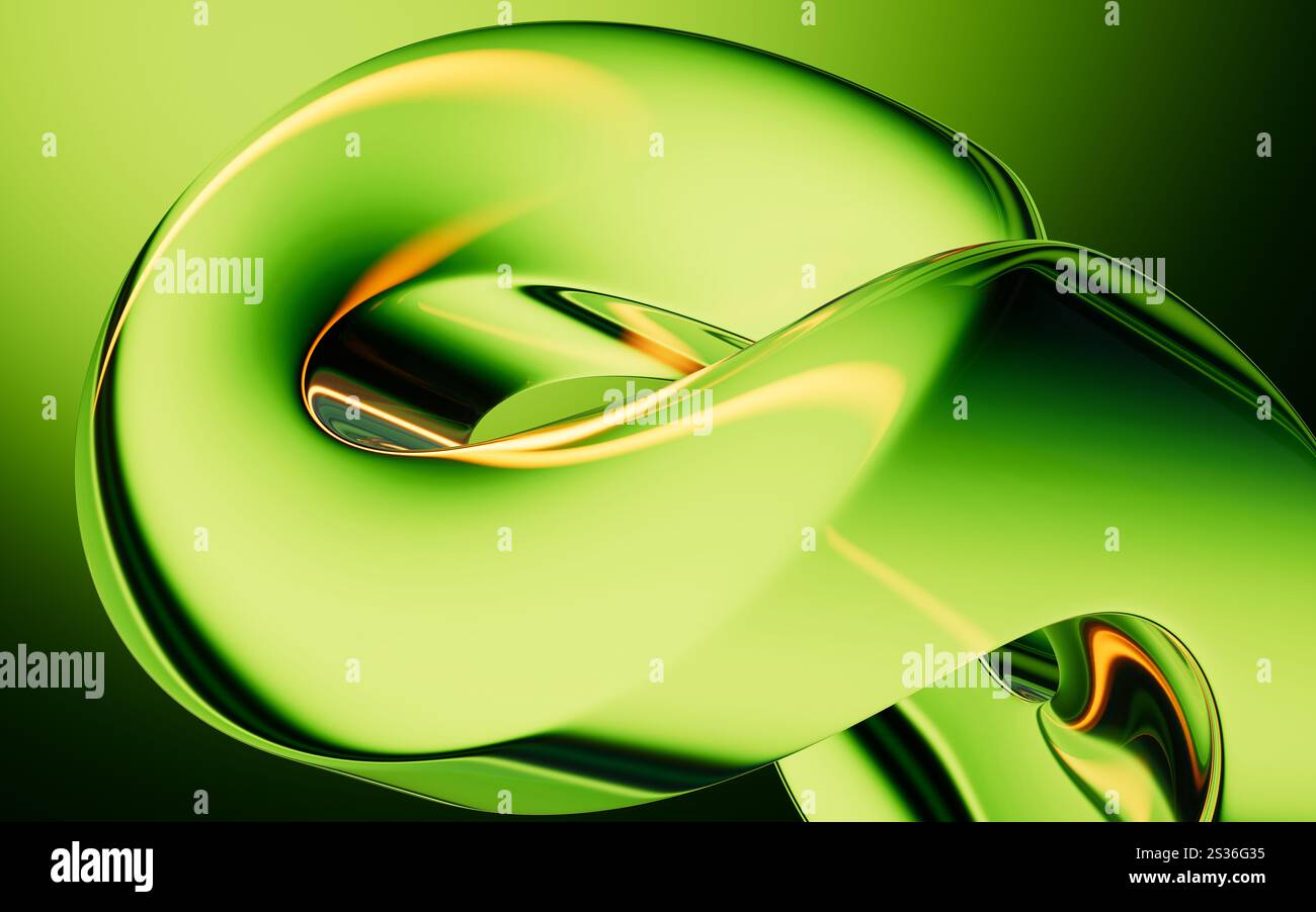 Abstract green gradient glass background with smooth transitions of ...