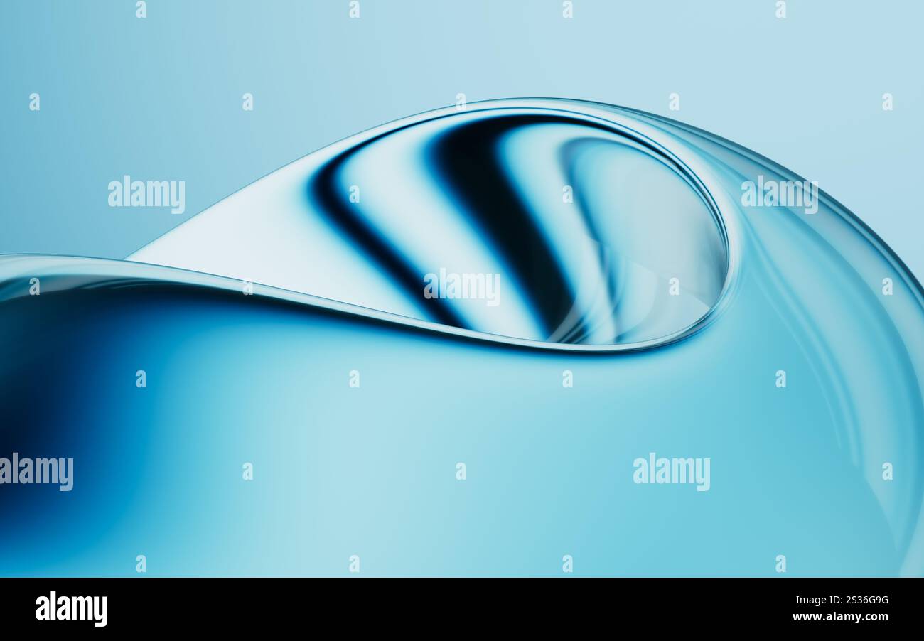 Abstract blue gradient glass background with smooth transitions of ...