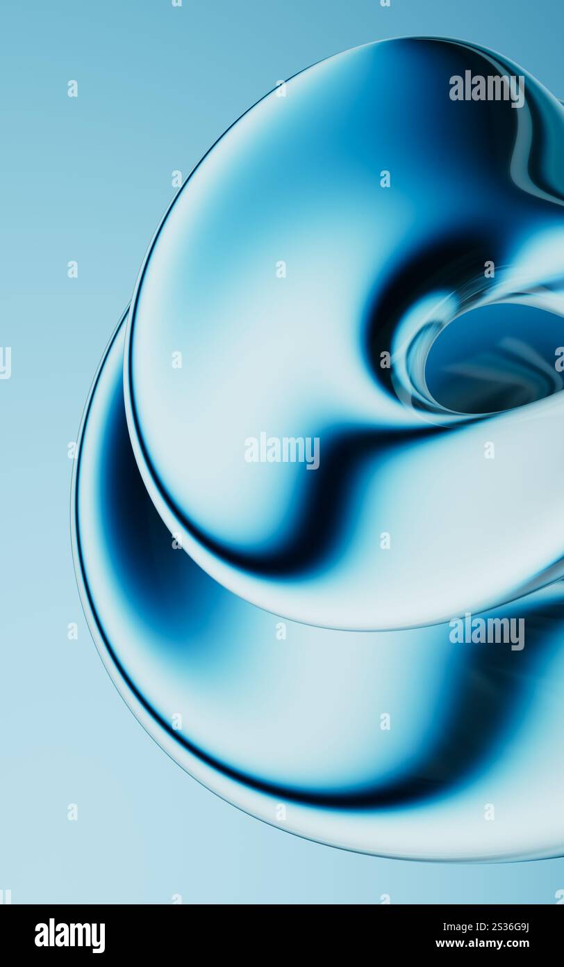 Abstract blue gradient glass background with smooth transitions of ...