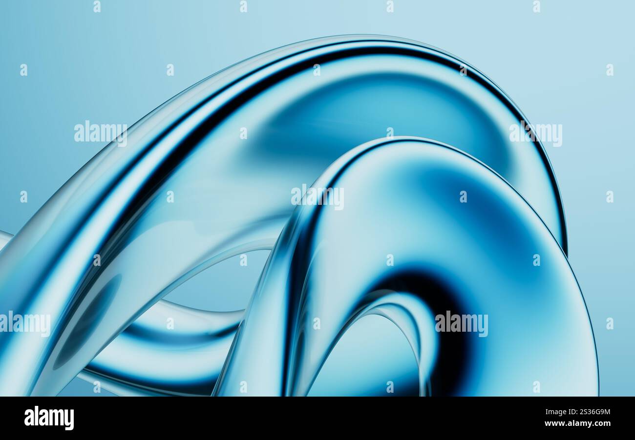 Abstract blue gradient glass background with smooth transitions of ...