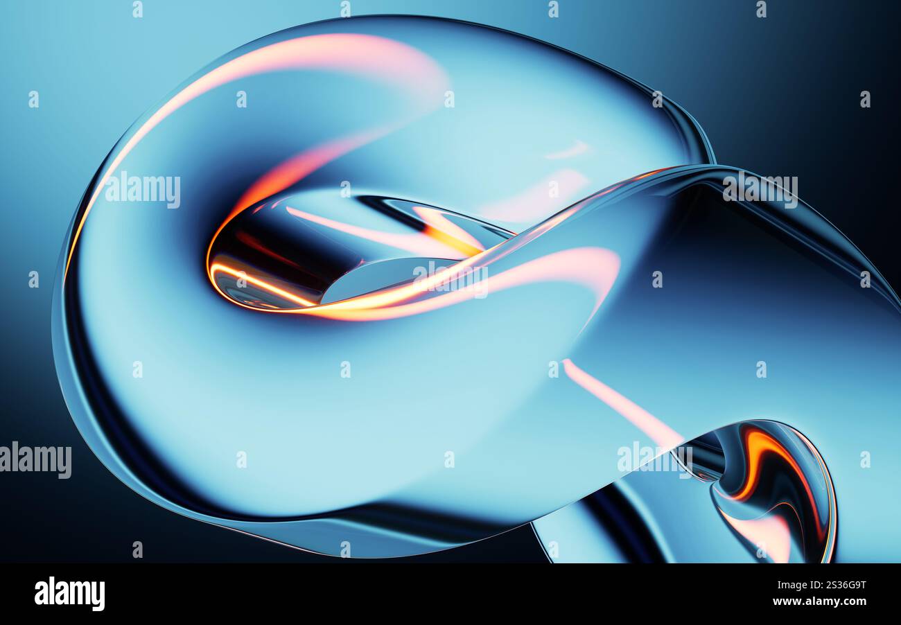 Abstract blue gradient glass background with smooth transitions of ...