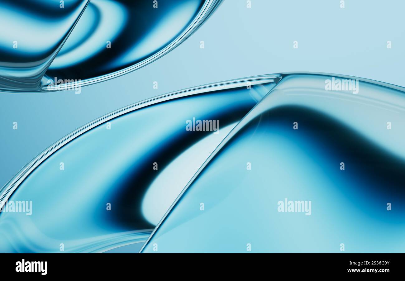 Abstract blue gradient glass background with smooth transitions of ...