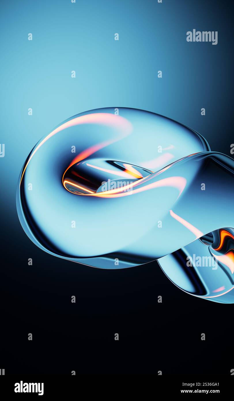 Abstract blue gradient glass background with smooth transitions of ...