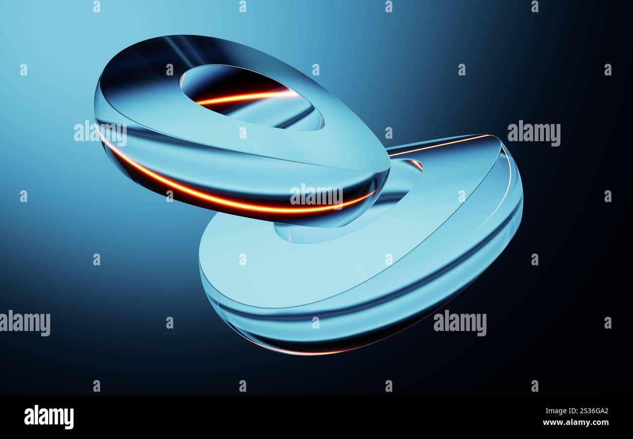 Abstract blue gradient glass background with smooth transitions of ...