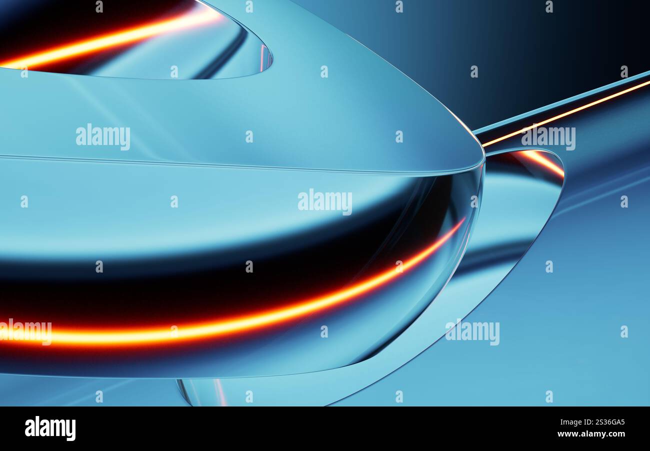 Abstract blue gradient glass background with smooth transitions of ...