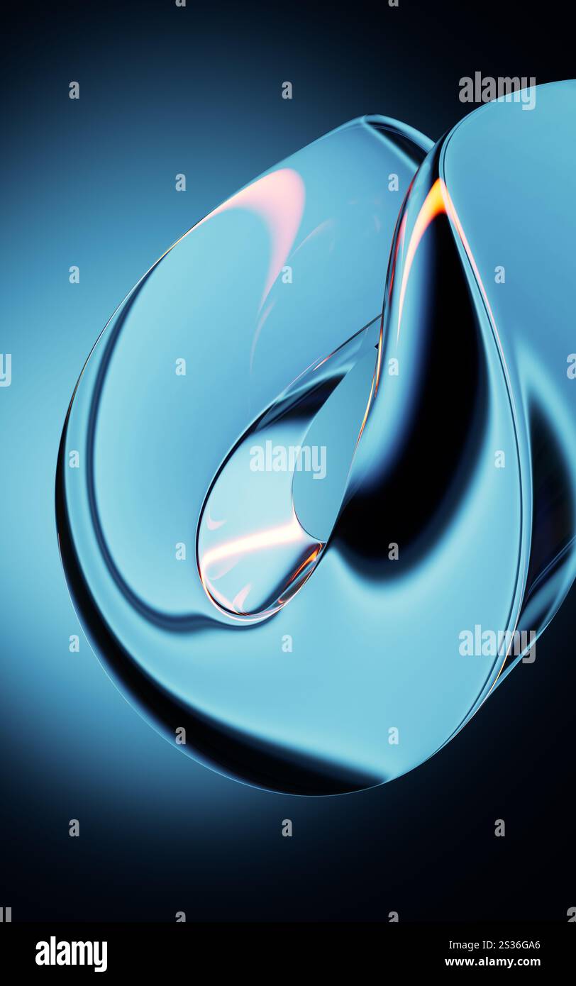 Abstract blue gradient glass background with smooth transitions of ...