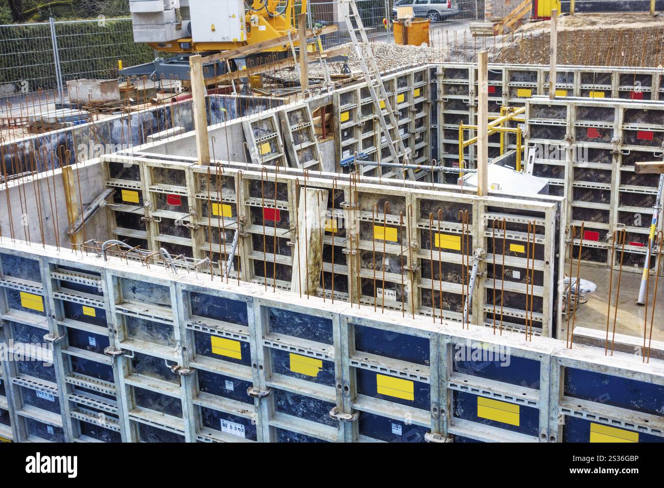 Construction site, basement, formwork, symbolic photo for new ...