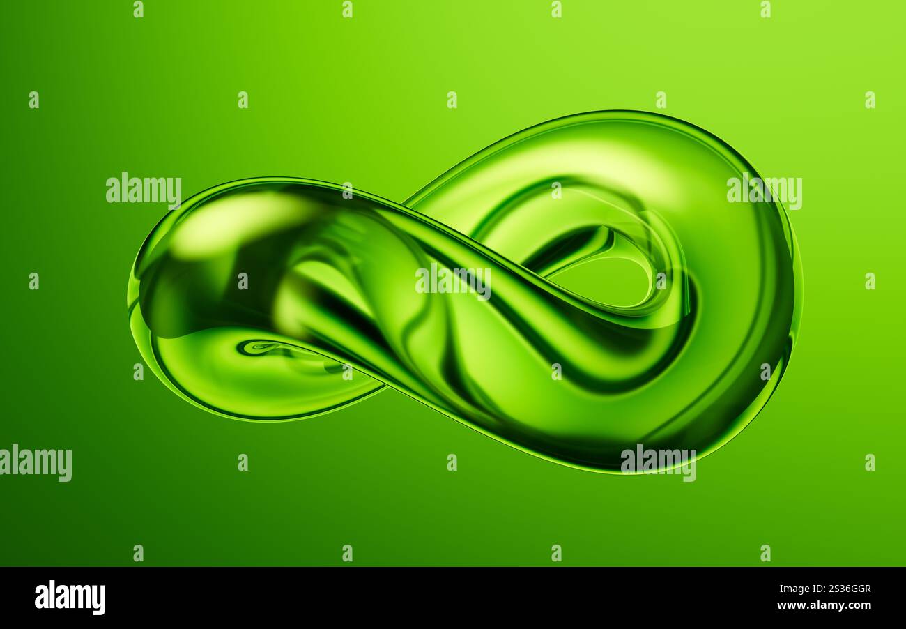 Abstract green gradient glass background, 3d rendering. 3D illustration ...