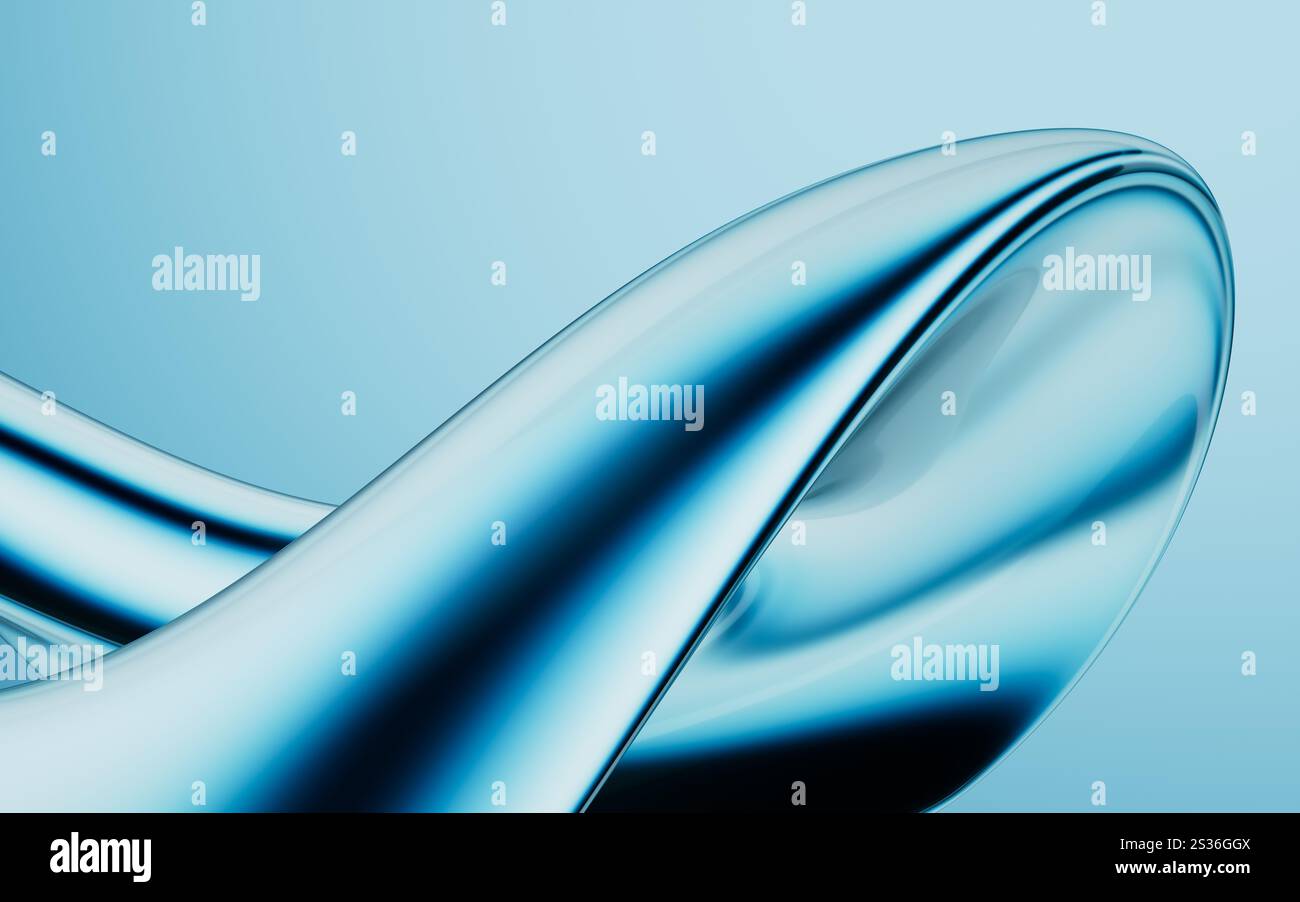 Abstract blue gradient glass background with smooth transitions of ...