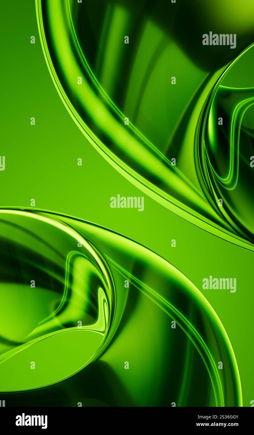 Abstract green gradient glass background, 3d rendering. 3D illustration ...
