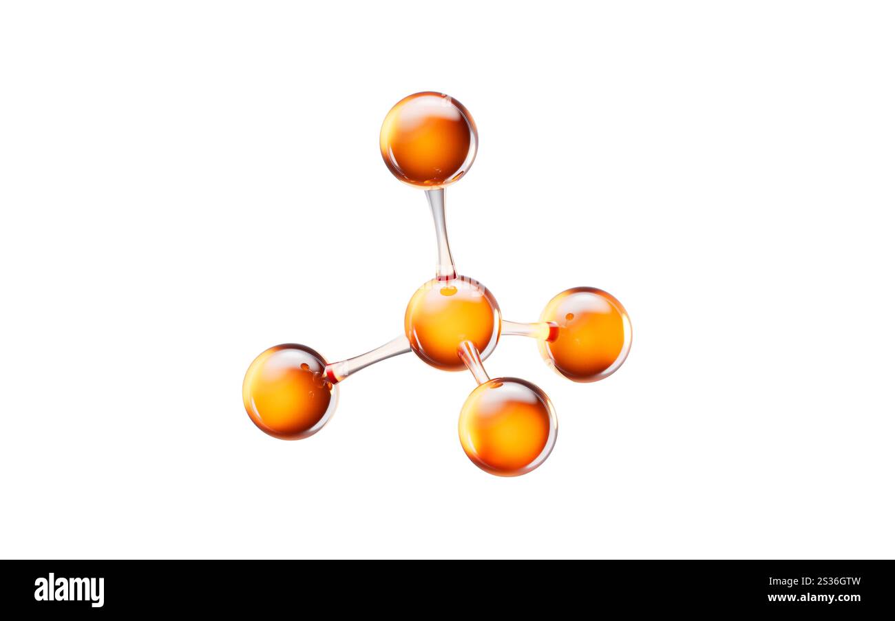 Golden molecules with biological and chemical concept, 3d rendering. 3D ...
