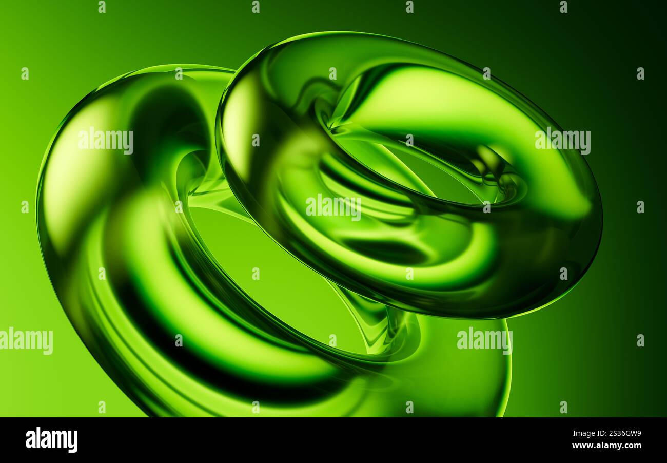 Abstract green gradient glass background, 3d rendering. 3D illustration ...